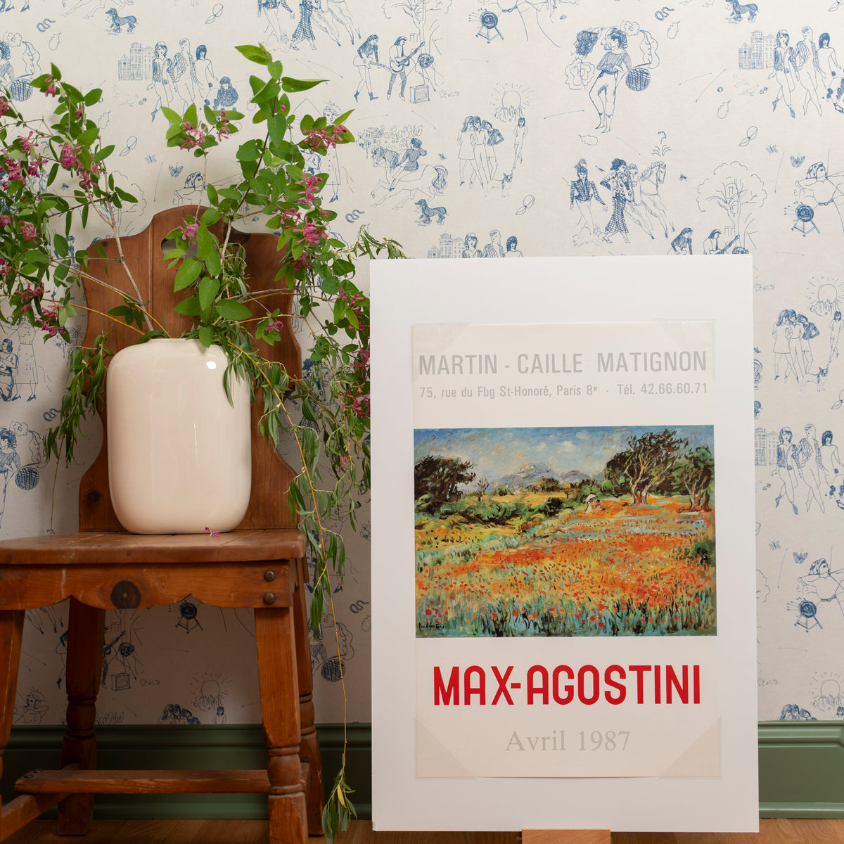 Vintage 1987 Max-Agostini French Exhibition Poster – GOLDEN RULE GALLERY