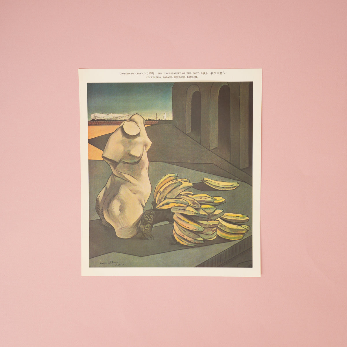 Vintage 1950 Giorgio de Chirico "The Uncertainty of the Poet" Art Print ...