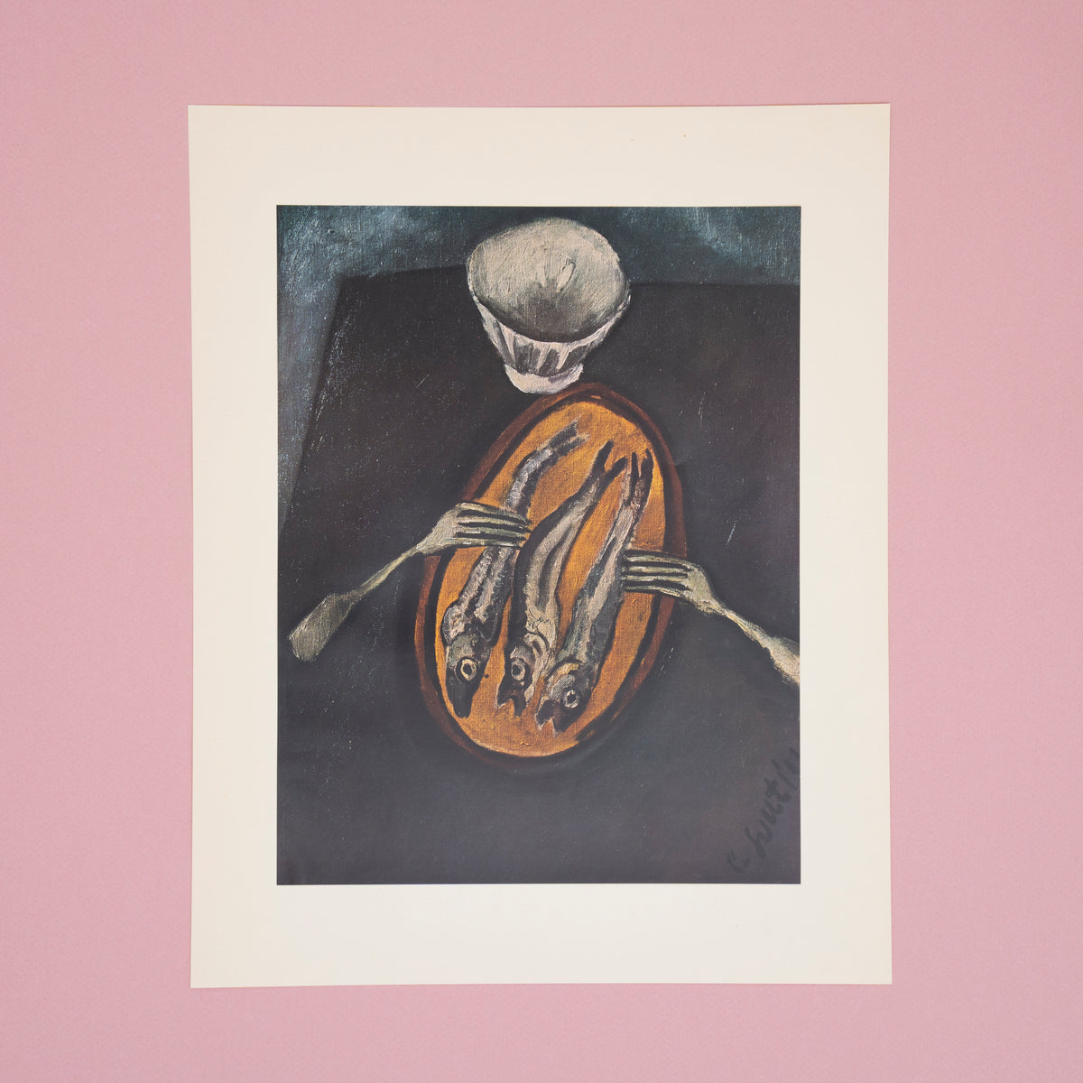 Rare Vintage 1950s Chaïm Soutine "The Herrings" Swiss Art Print ...