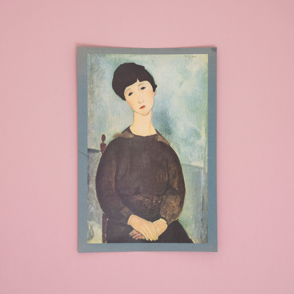 Rare Vintage Mid-Century Modigliani “Seated Woman” Swiss Portrait Art ...
