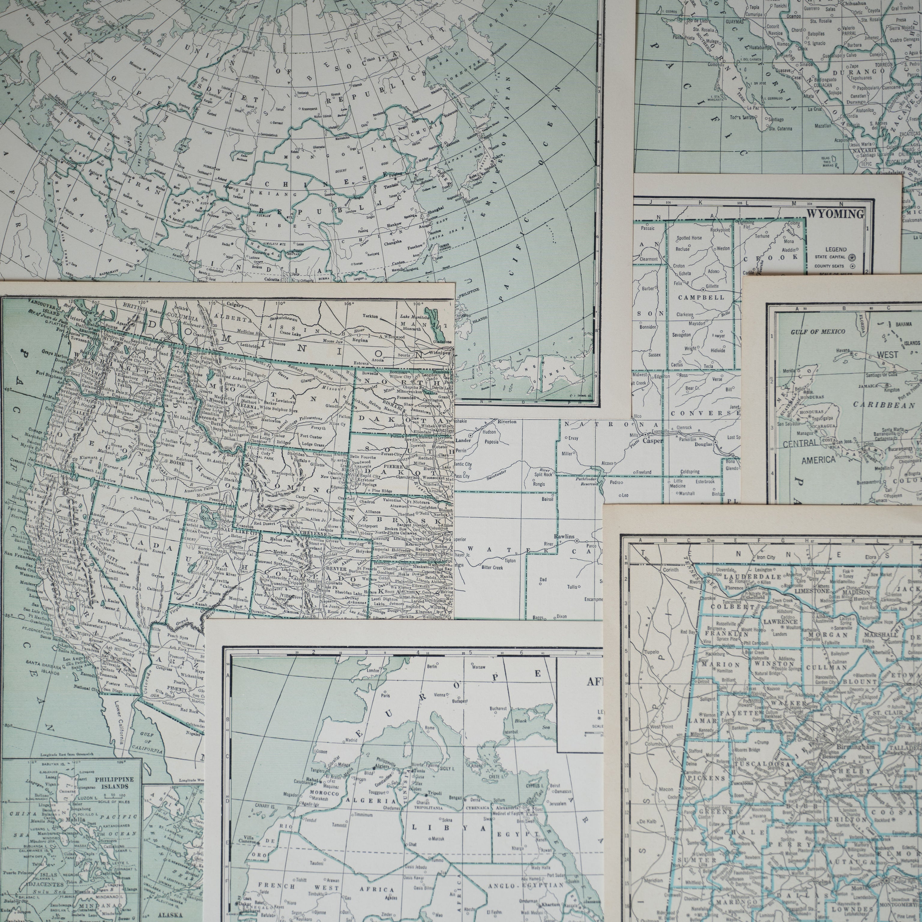 Vintage 1940 Census | Vintage Atlas Maps for Framing | Vintage World ...