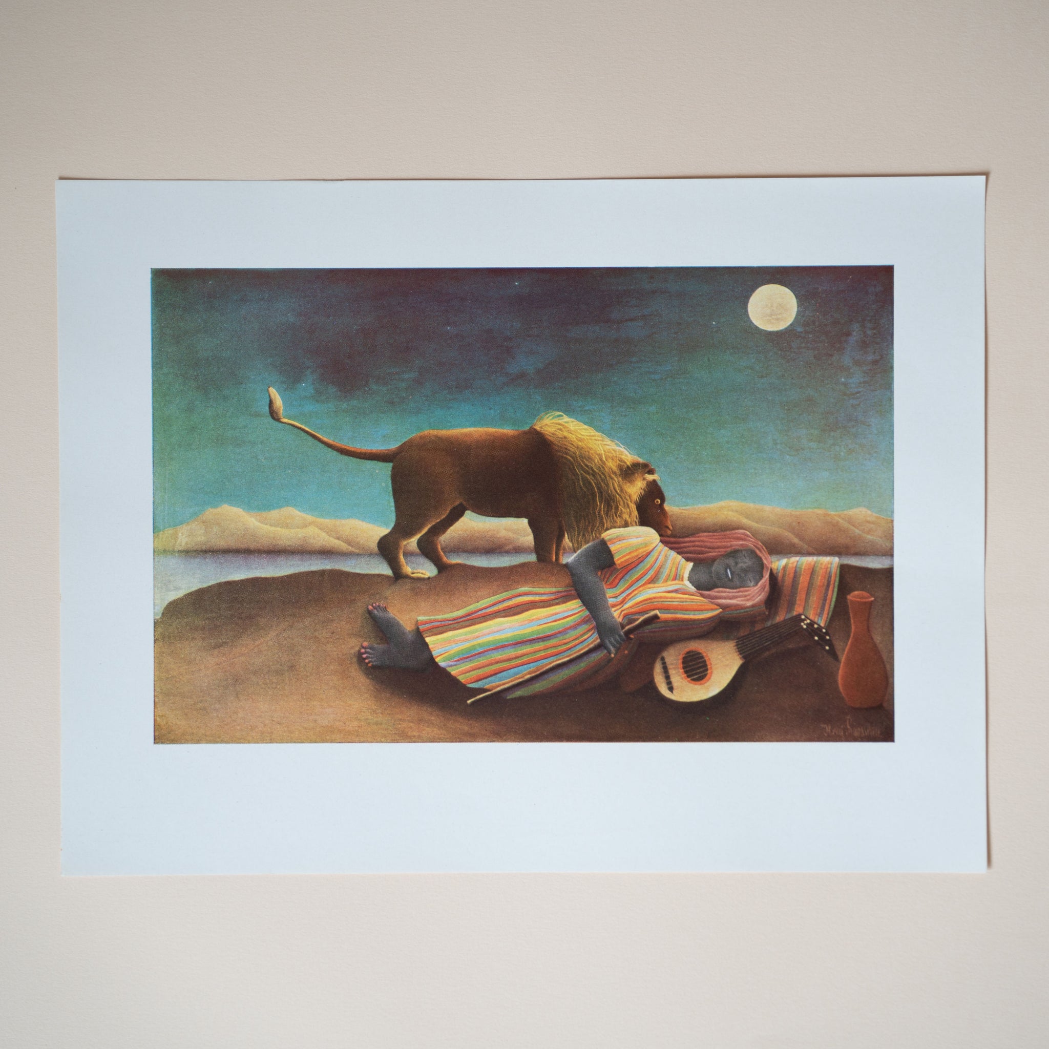 Vintage 1940s Henri Rousseau "The Sleeping Gypsy" Art Print – GOLDEN ...