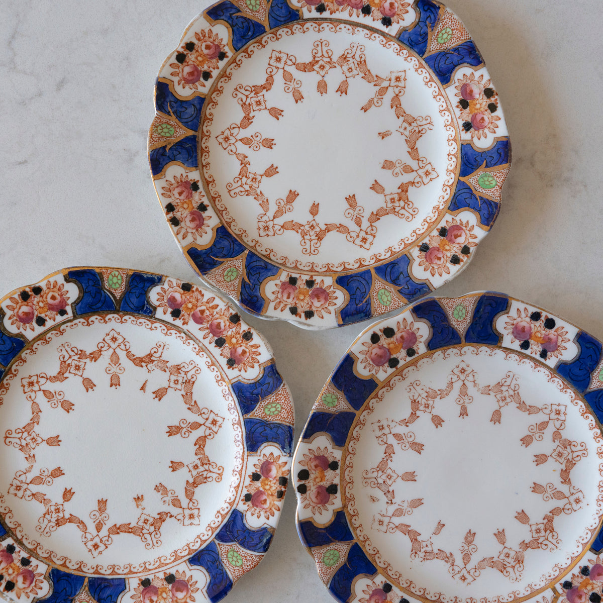 Vintage 1930s Cobalt Blue Floral China Dessert Plate – GOLDEN RULE GALLERY