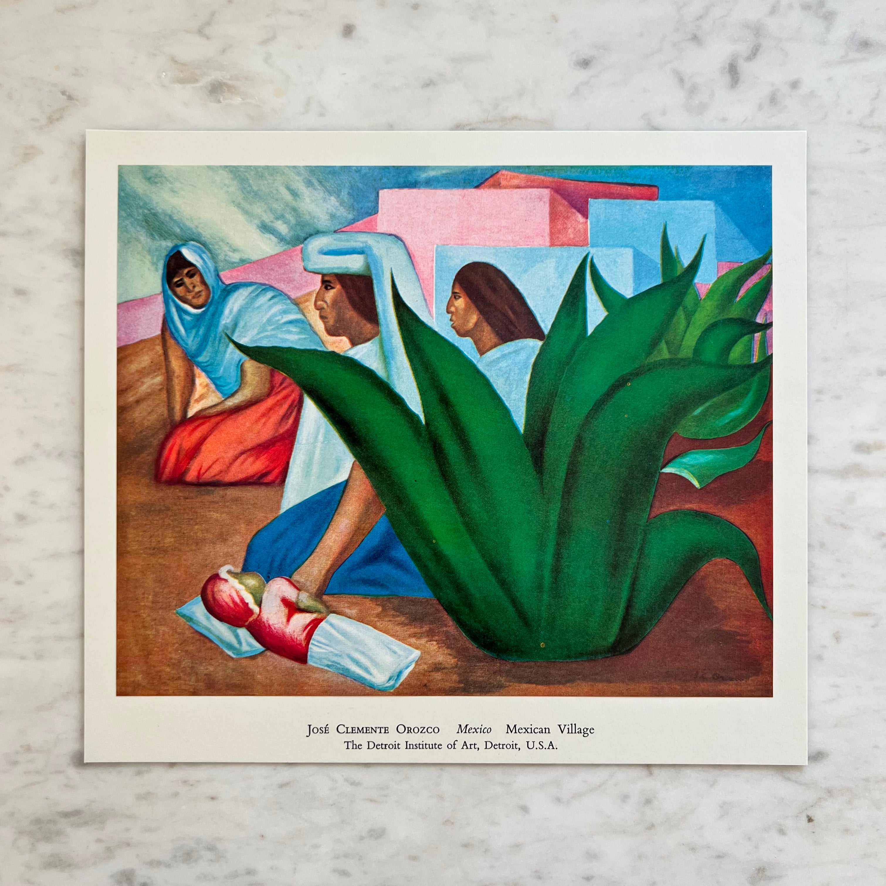 Vintage 1962 José Clemente Orozco "Mexican Village" Art Print ...