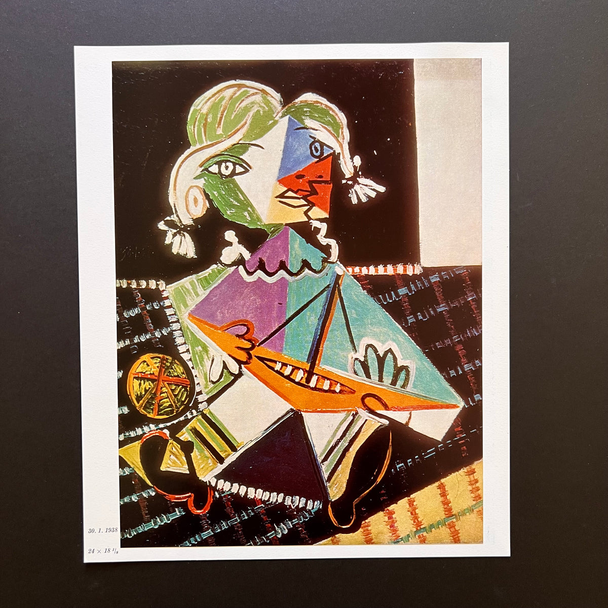Vintage 1961 Pablo Picasso Girl with a Boat Art Print | Affordable ...